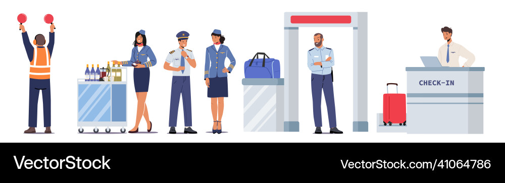 Airport staff air traffic controller with lights Vector Image