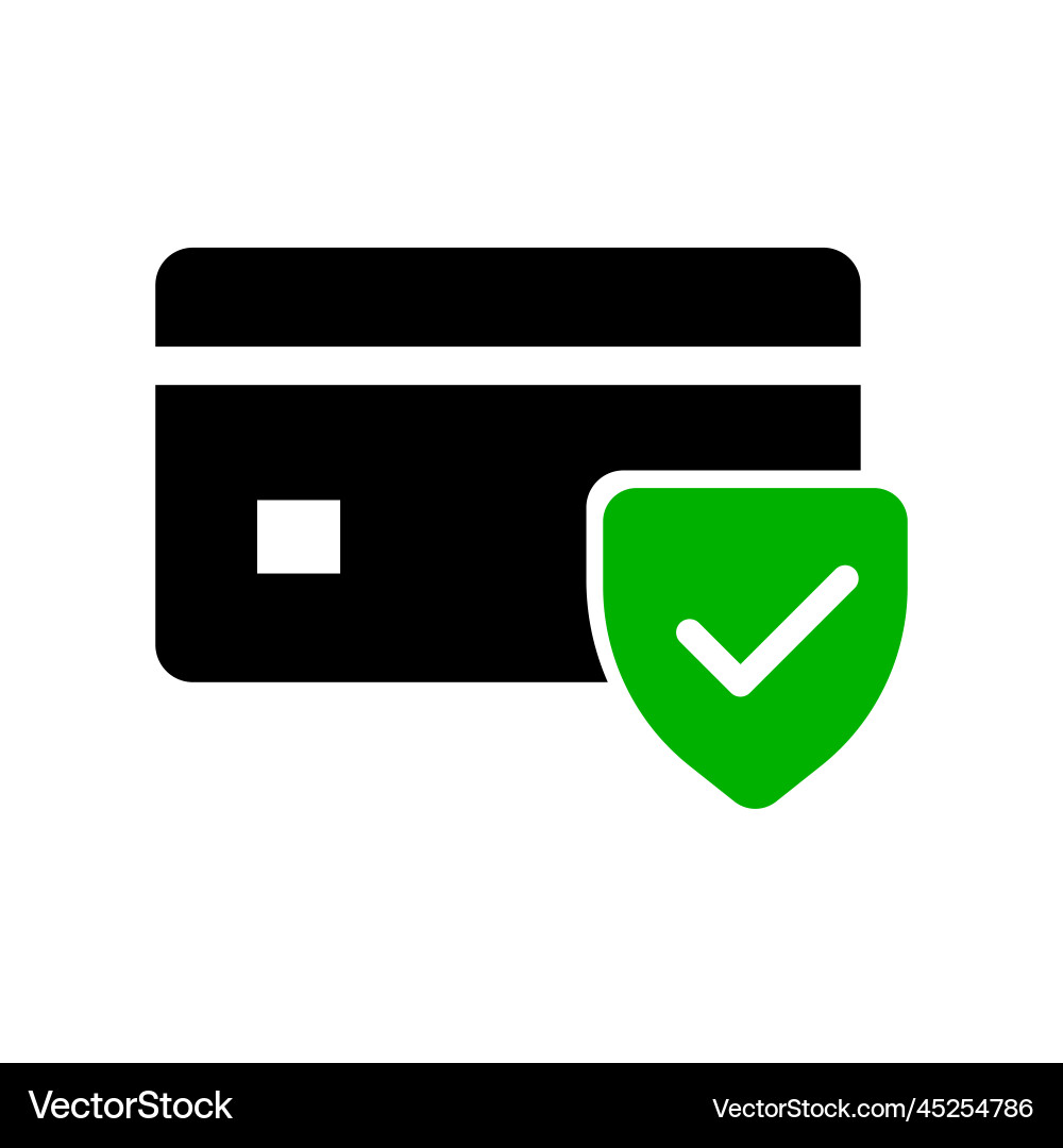 Credit card verification icon or secure card icon Vector Image