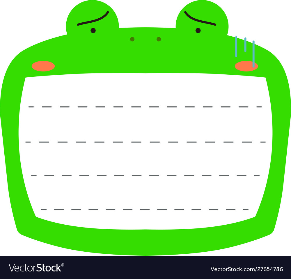 Cute frog noteboard Royalty Free Vector Image - VectorStock