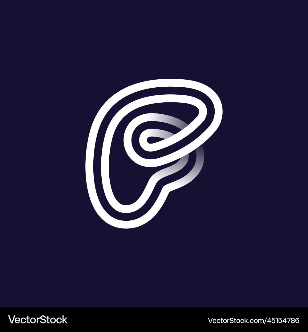 F letter logo made of two white parallel lines Vector Image