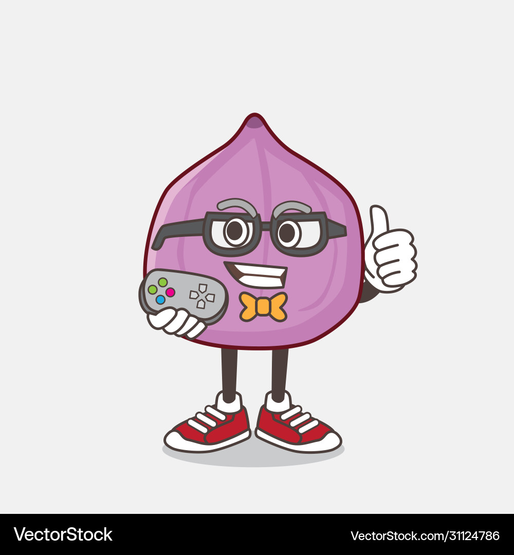 Fig fruit cartoon mascot character as attractive Vector Image