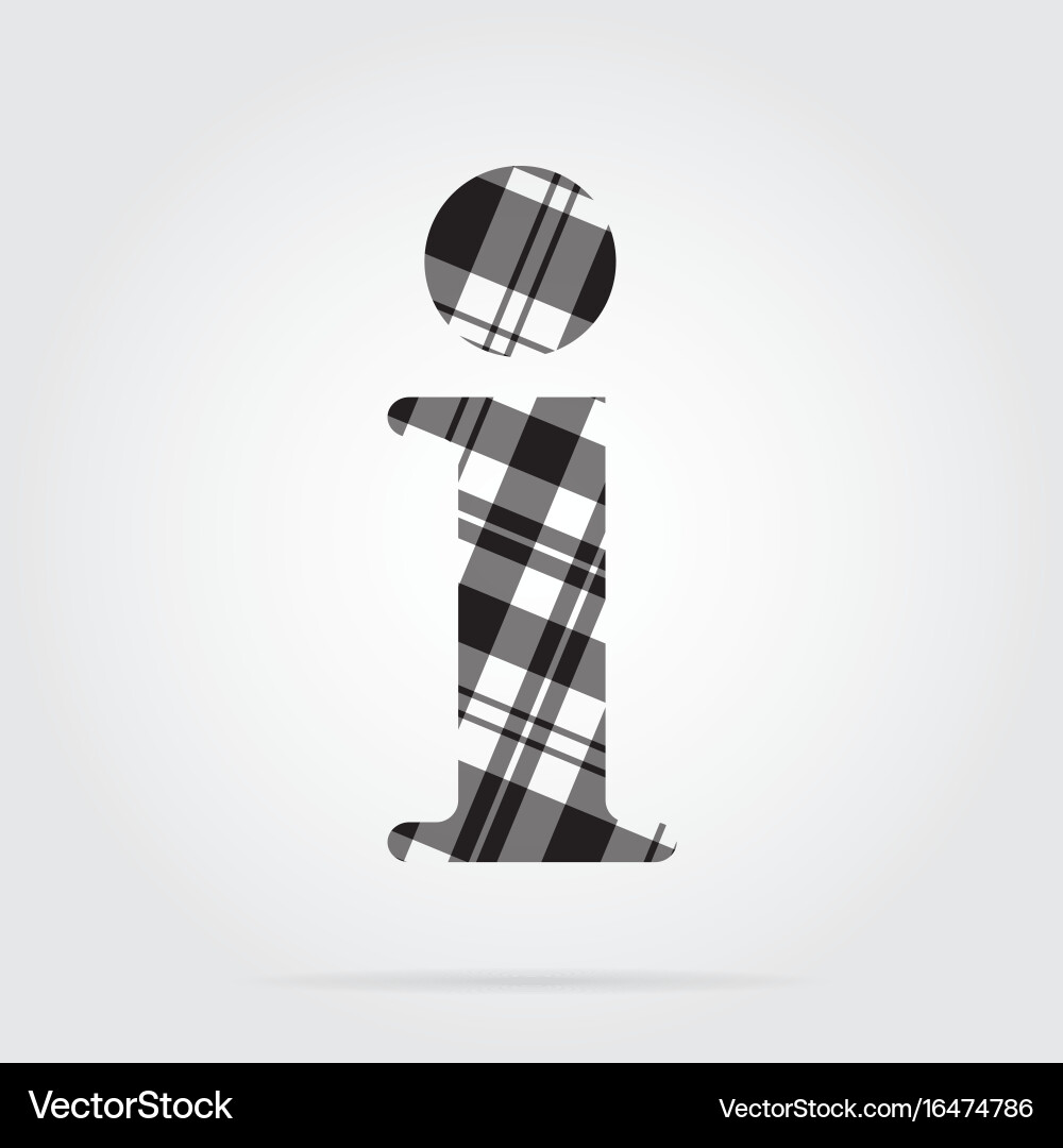 Grayscale tartan isolated icon information symbol Vector Image