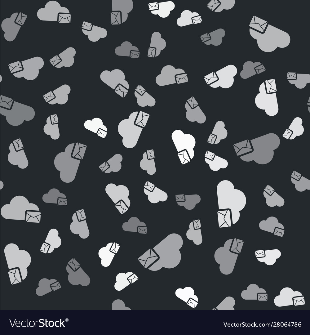 Grey cloud mail server icon isolated seamless Vector Image Grey cloud mail server icon isolated seamless Vector Image