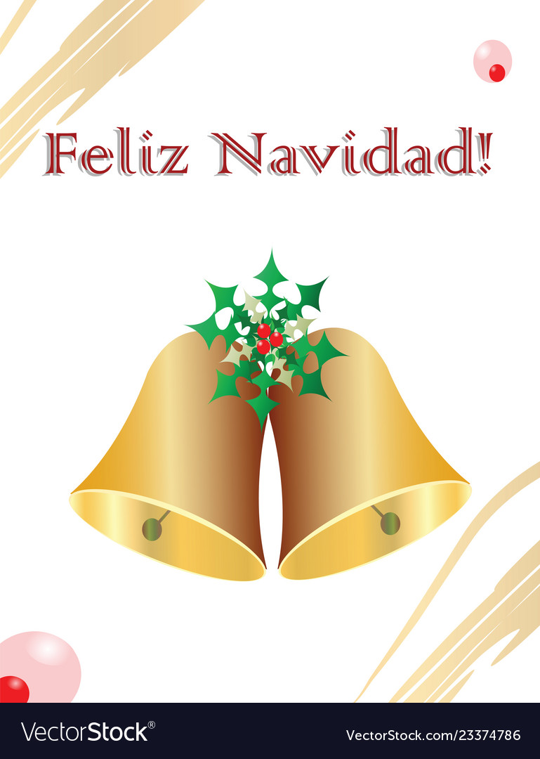 Merry christmas spanish card - feliz navidad card Vector Image
