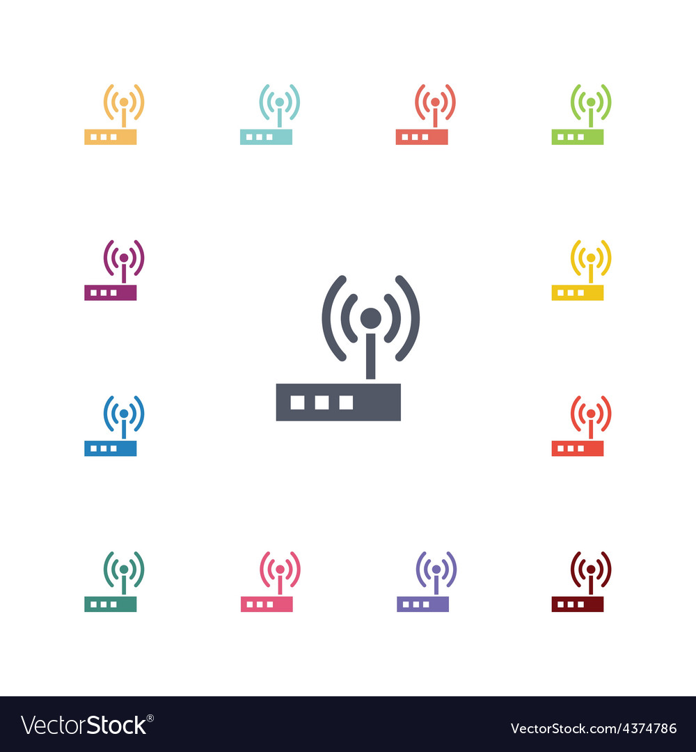 Modem flat icons set Royalty Free Vector Image