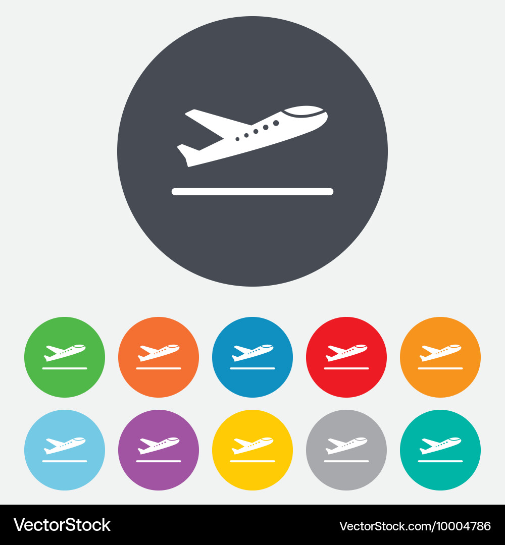 Plane takeoff icon airplane transport symbol Vector Image