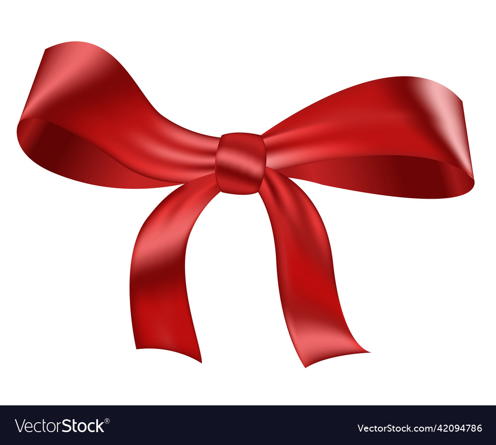 Red bow Royalty Free Vector Image - VectorStock