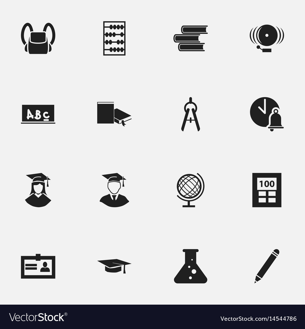 Set of 16 editable education icons includes Vector Image