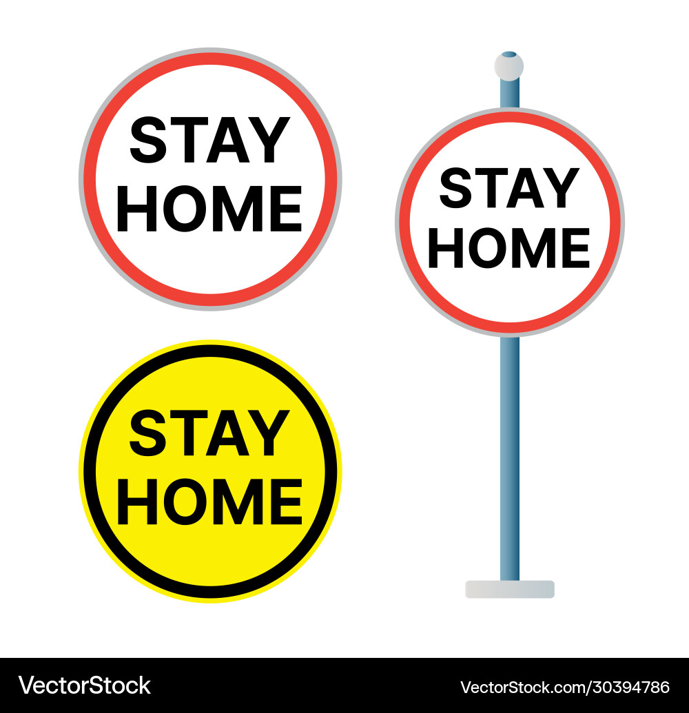Stop sign symbol stay home Royalty Free Vector Image