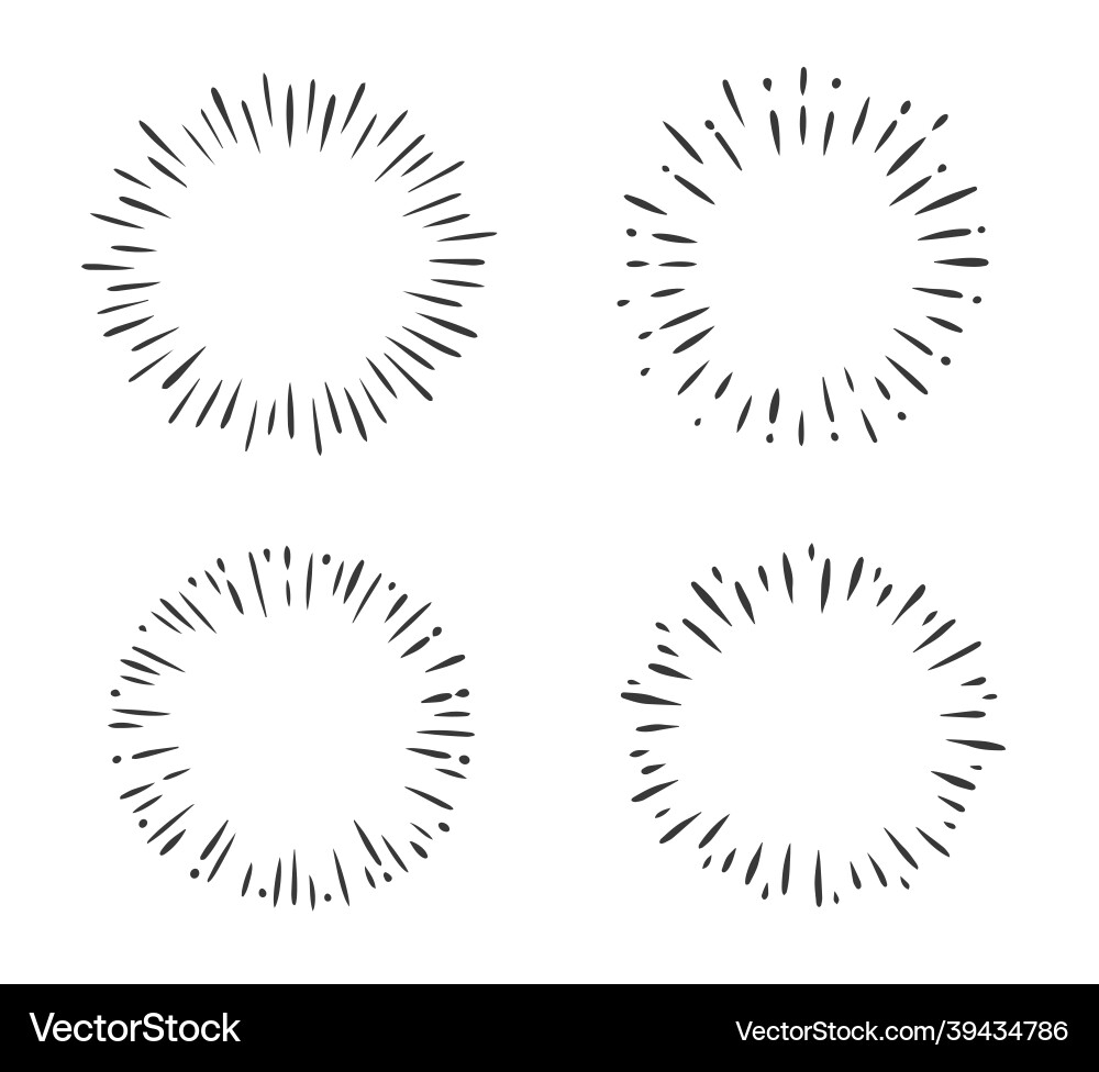 Sunburst circle set of sun Royalty Free Vector Image