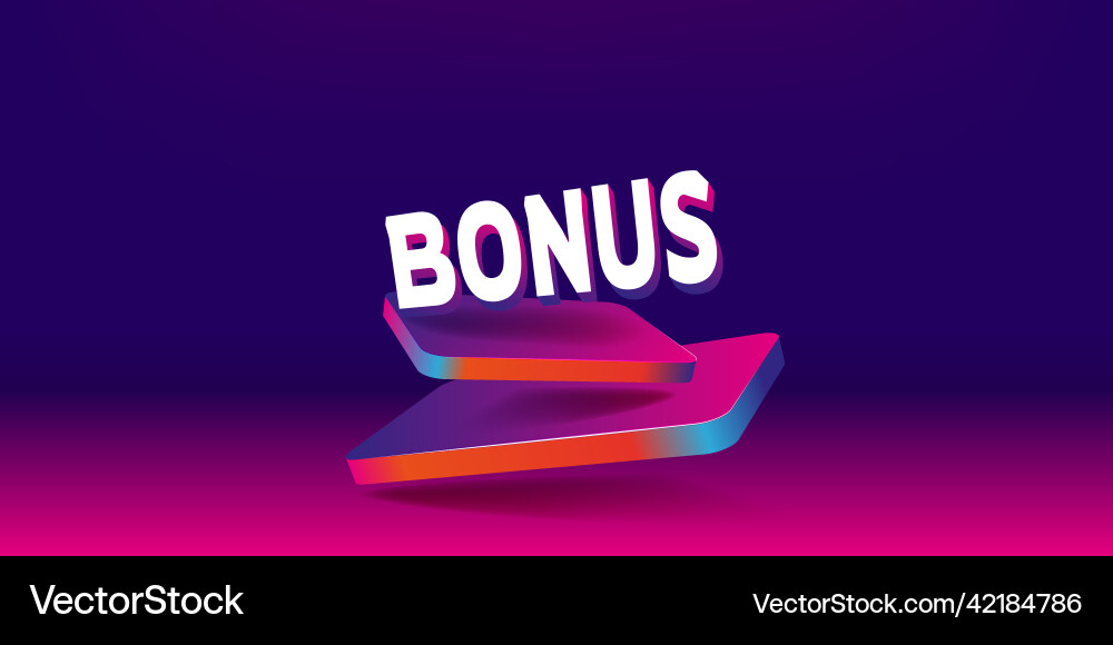Web banner bonus sign letters 3d isolated design Vector Image