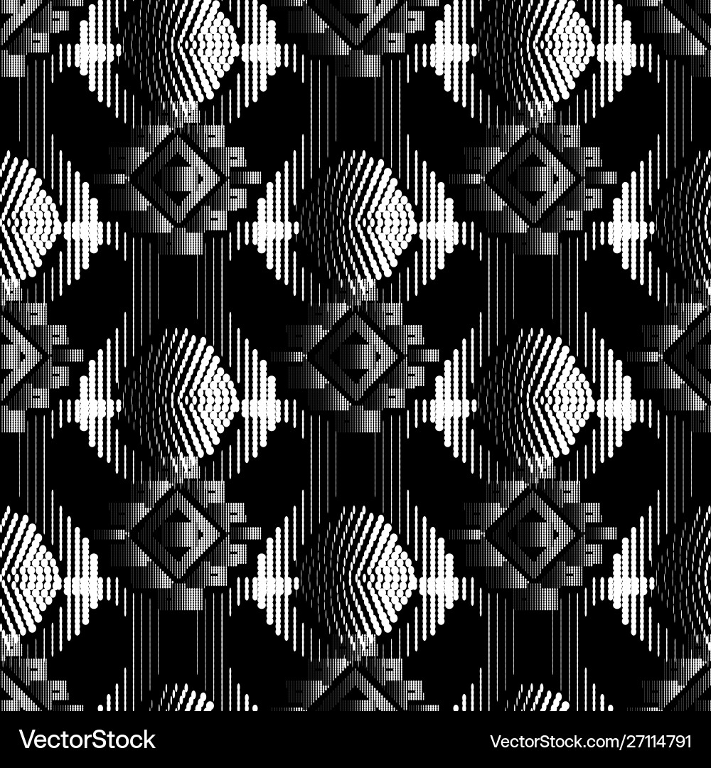 3d textured halftone tribal seamless Royalty Free Vector