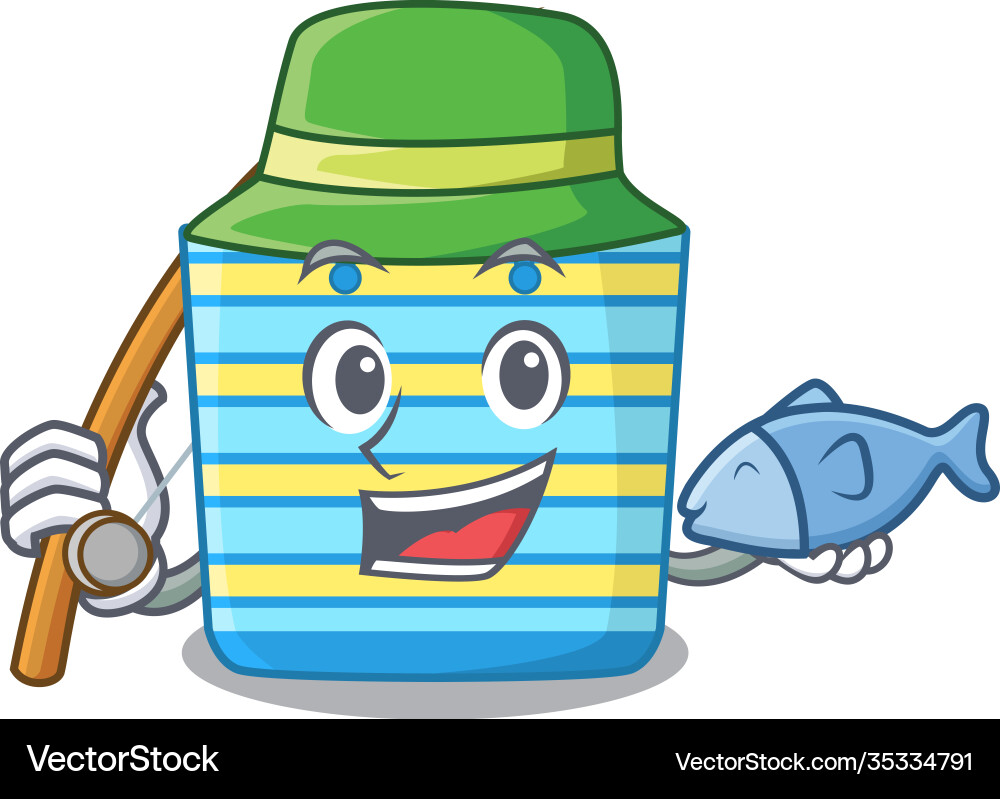 Cartoon design concept beach bag while fishing Vector Image