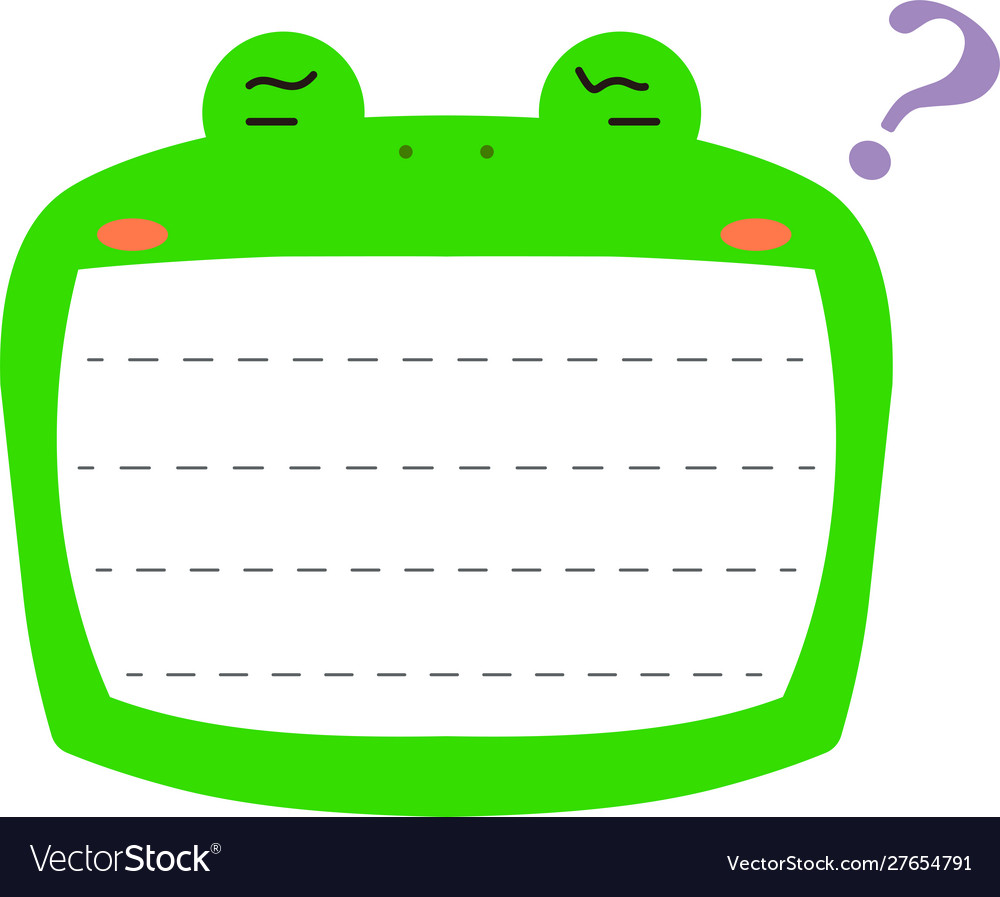 Cute frog noteboard Royalty Free Vector Image - VectorStock