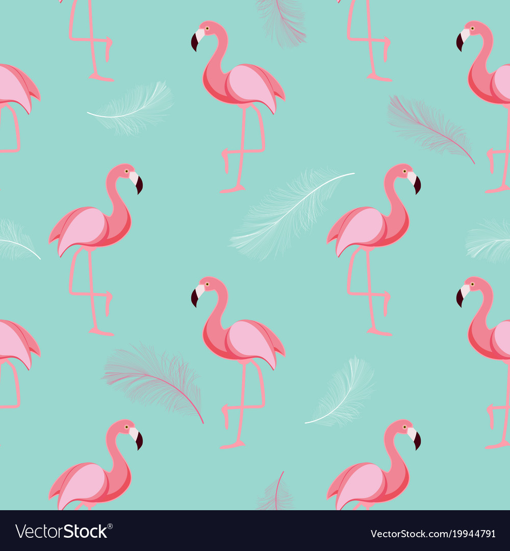 Cute retro seamless flamingo pattern background Vector Image