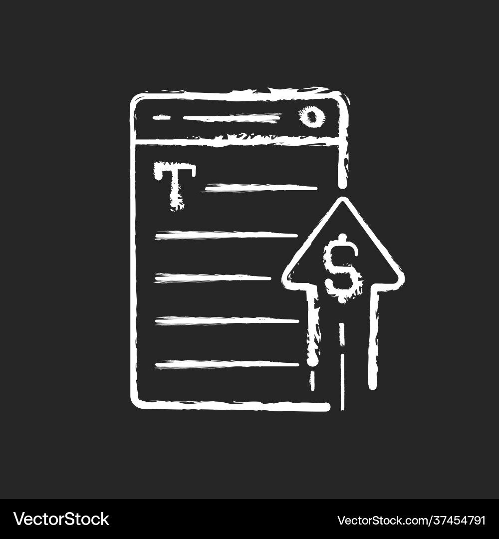 Generating income chalk white icon on black Vector Image