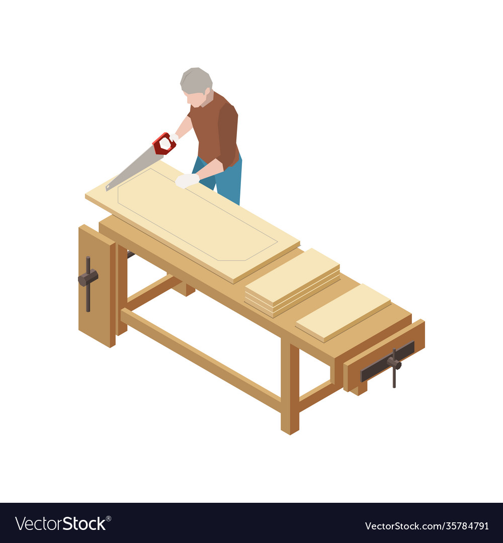 Isometric carpentry Royalty Free Vector Image - VectorStock