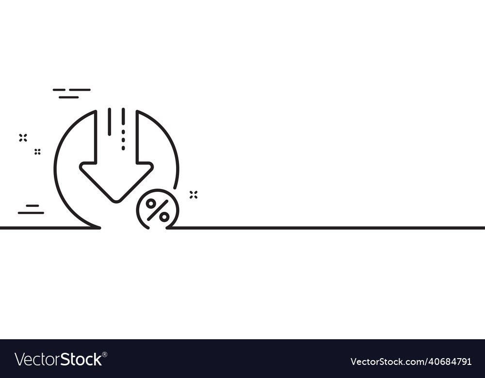 Loan percent decrease line icon discount sign Vector Image