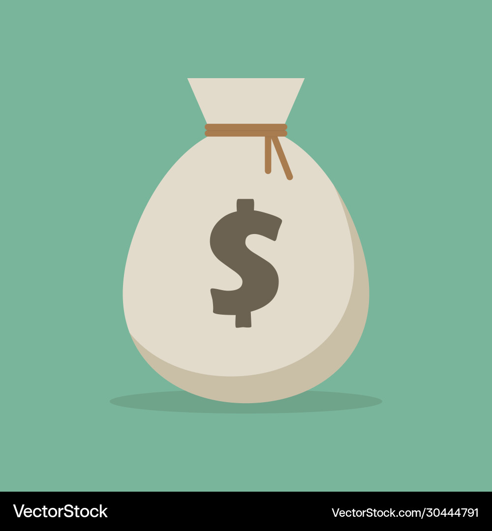 Money bag isolated on white Royalty Free Vector Image