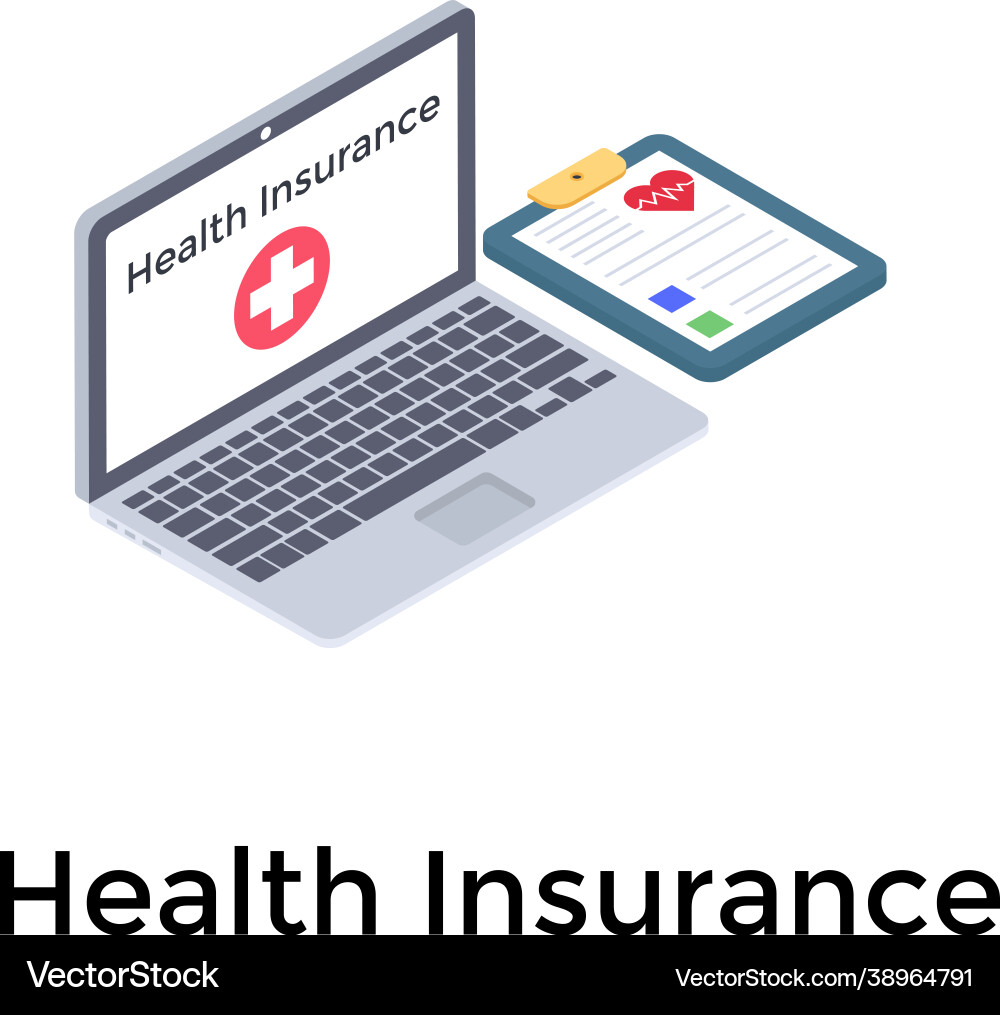 Online health insurance Royalty Free Vector Image