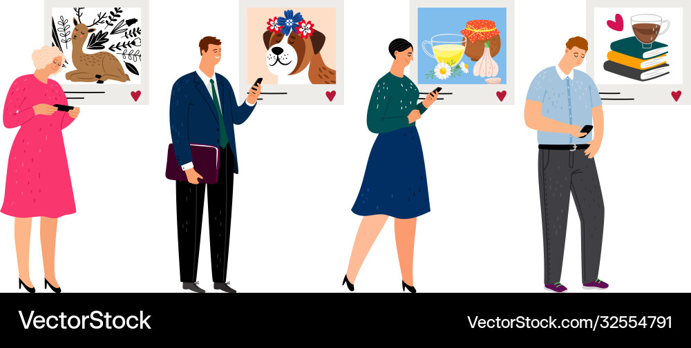 People and social media Royalty Free Vector Image
