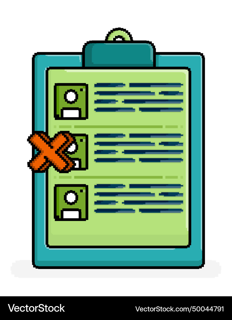 Pixel line art of candidate checklist board Vector Image