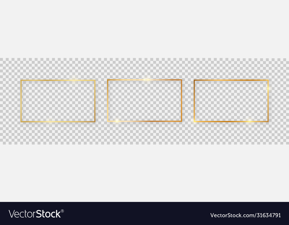 Rectangular shiny frames with glowing effects Vector Image