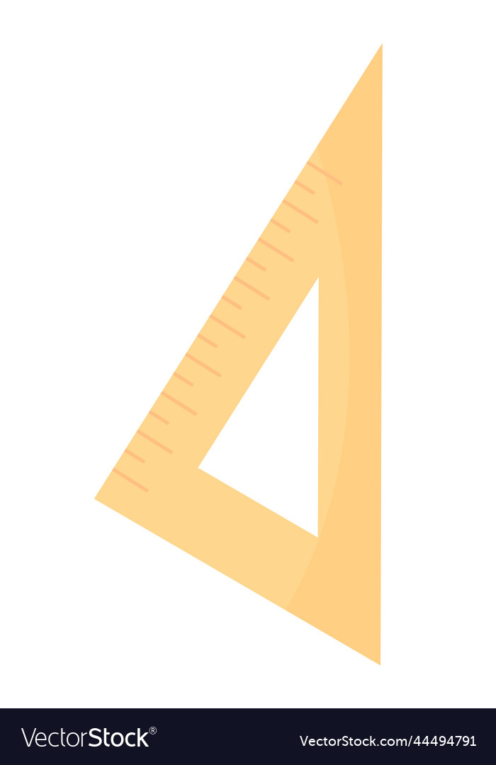 Triangular ruler semi flat color object Royalty Free Vector