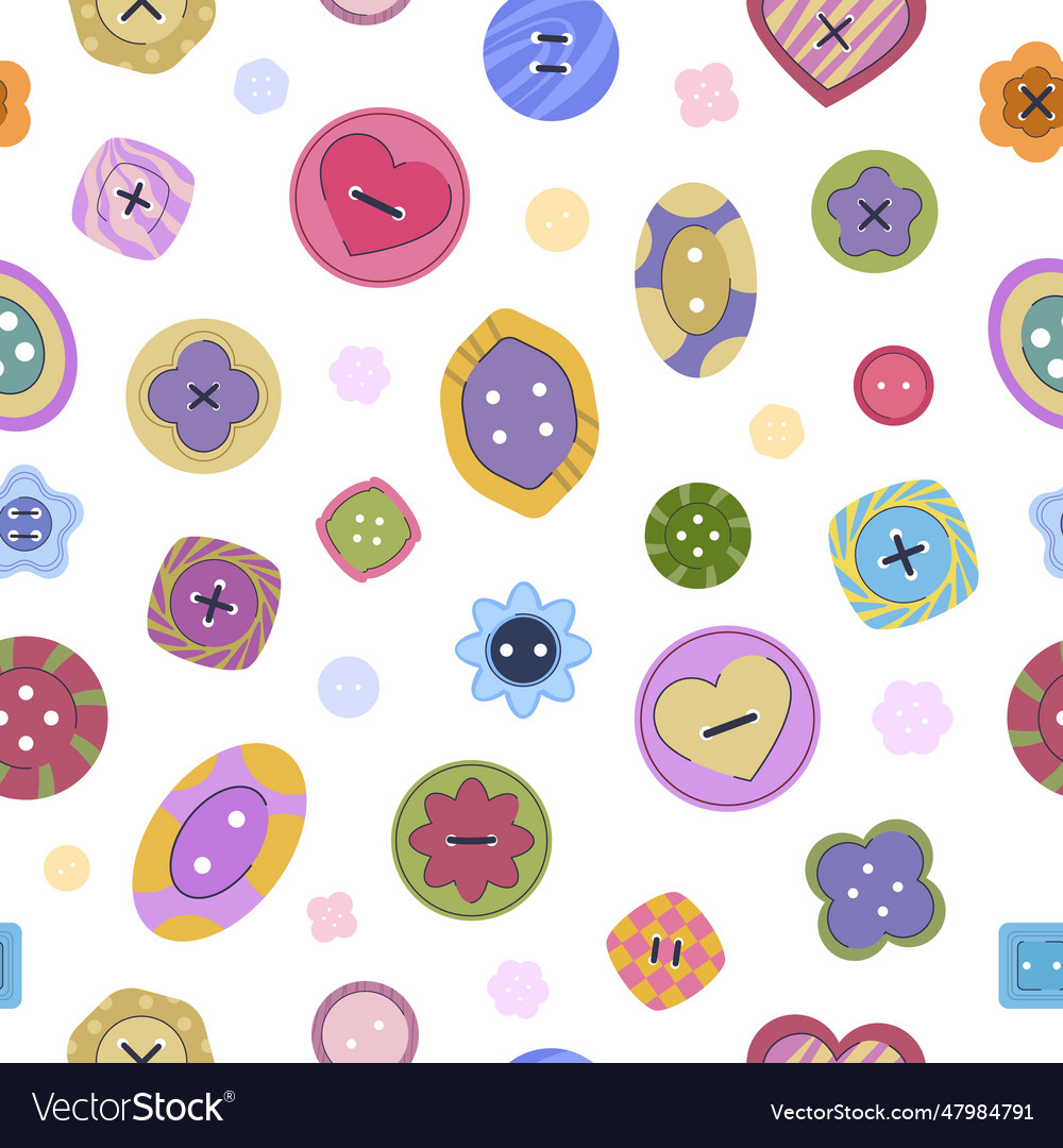 Various sewing buttons pattern buttons Royalty Free Vector