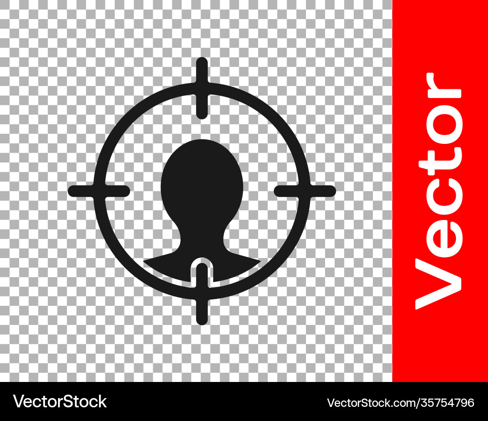 Black head hunting icon isolated on transparent Vector Image