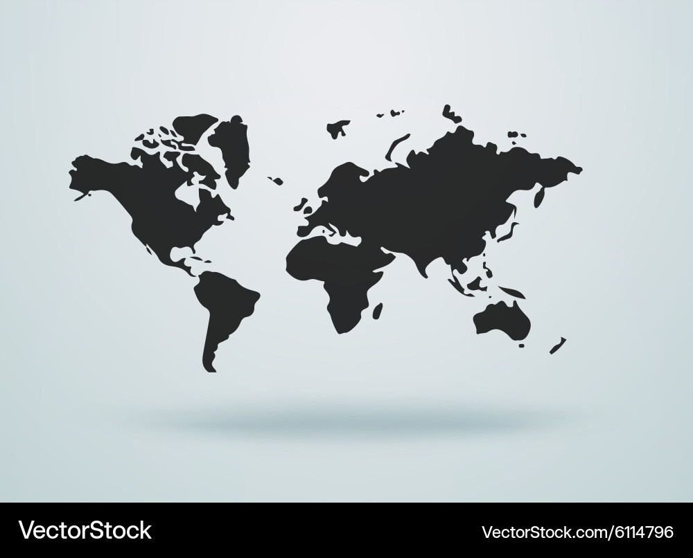 Black map of the world Royalty Free Vector Image