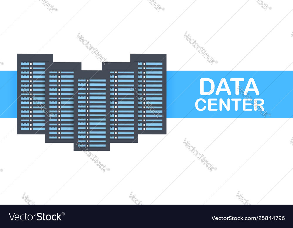 Data center mainframe service concept banner Vector Image Data center mainframe service concept banner Vector Image