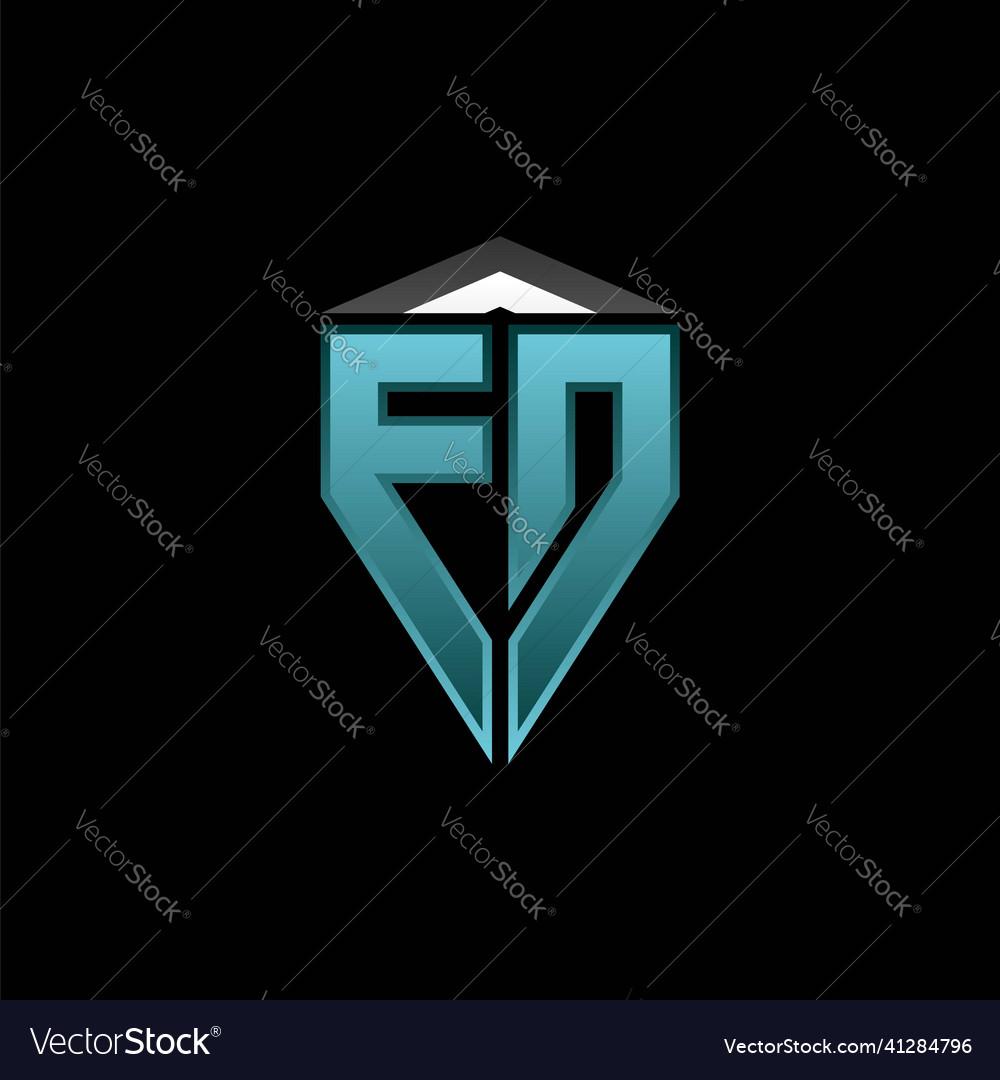 Fd logo shield blue light style design Royalty Free Vector Fd logo shield blue light style design Royalty Free Vector