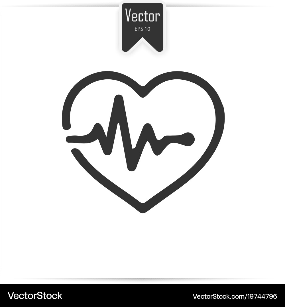 Heartbeat icon on the white background Royalty Free Vector