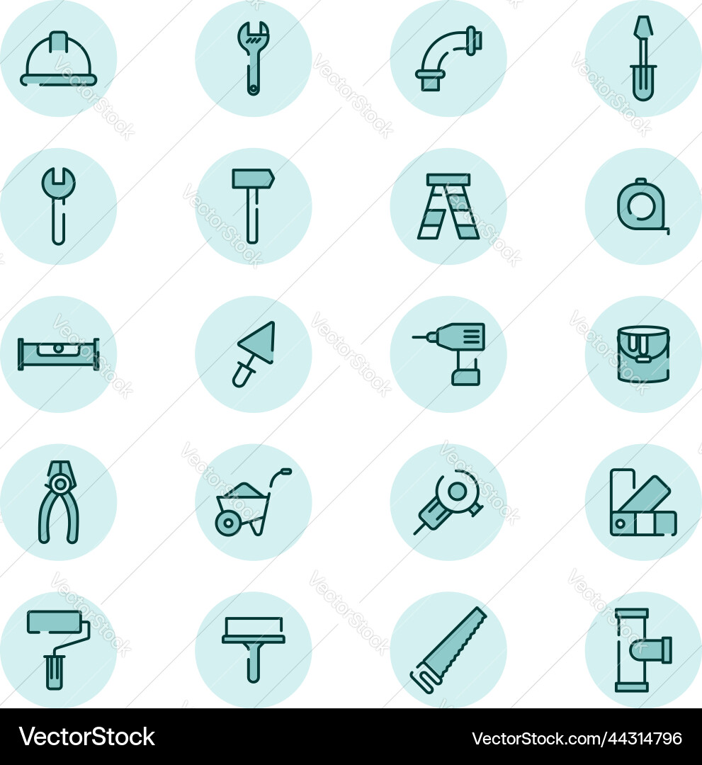 House repairing icon set on a white background Vector Image
