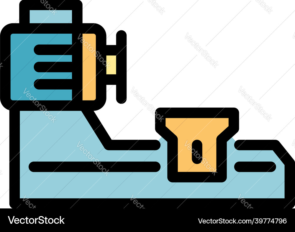 Industry lathe icon color outline Royalty Free Vector Image