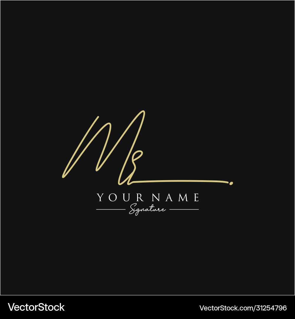 Letter mr signature logo template Royalty Free Vector Image