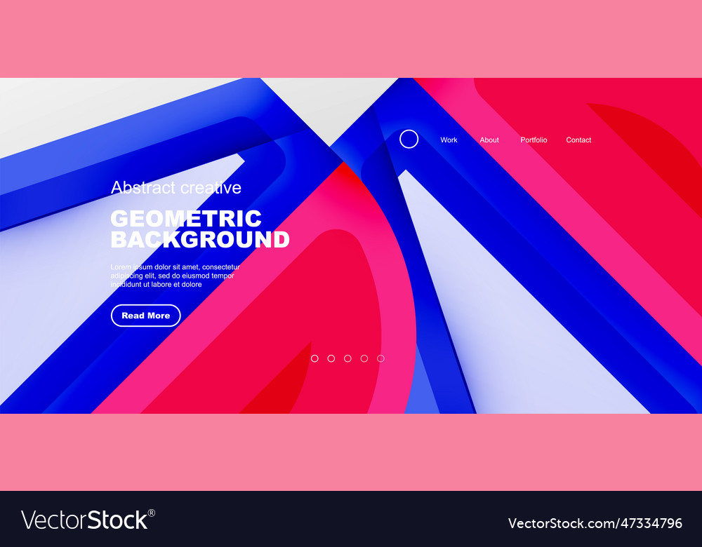 Minimal landing page geometric shapes business Vector Image