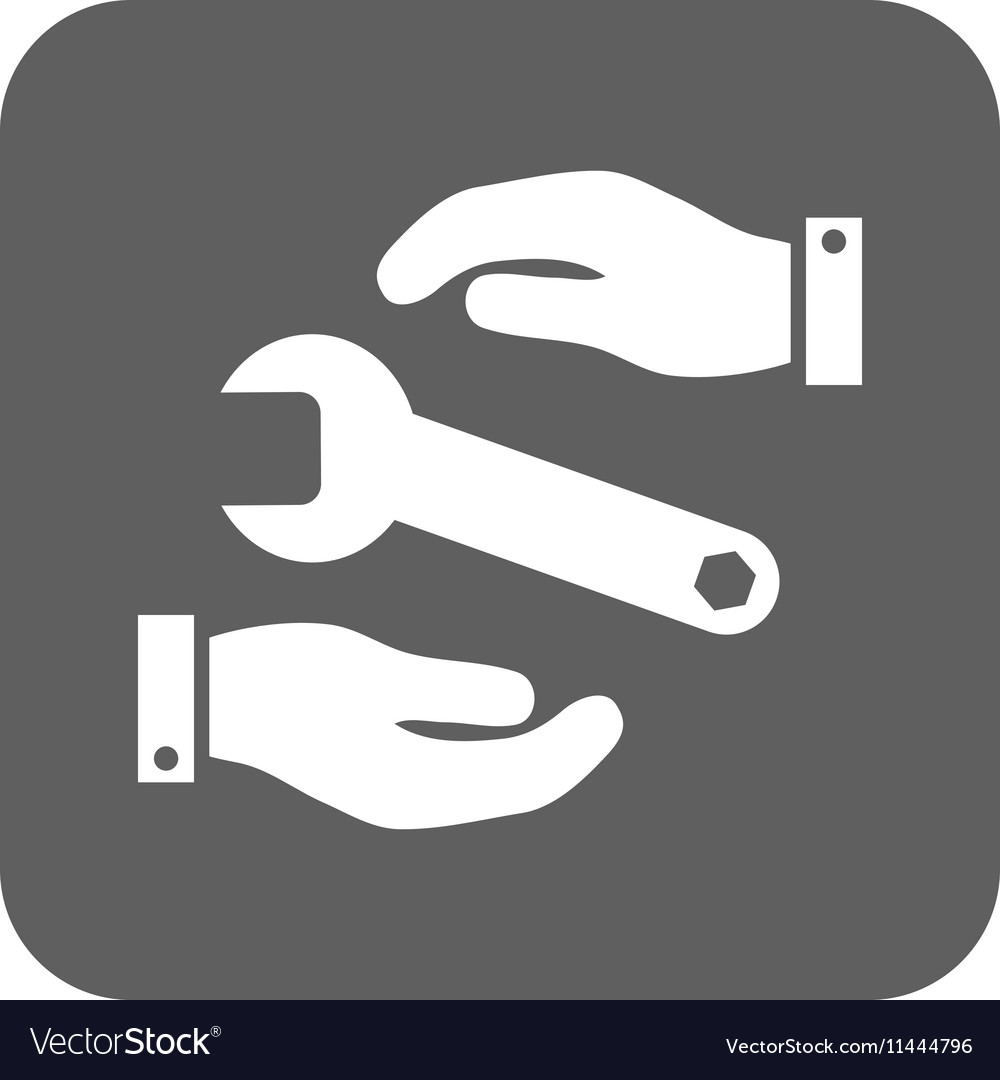 Service flat squared icon Royalty Free Vector Image