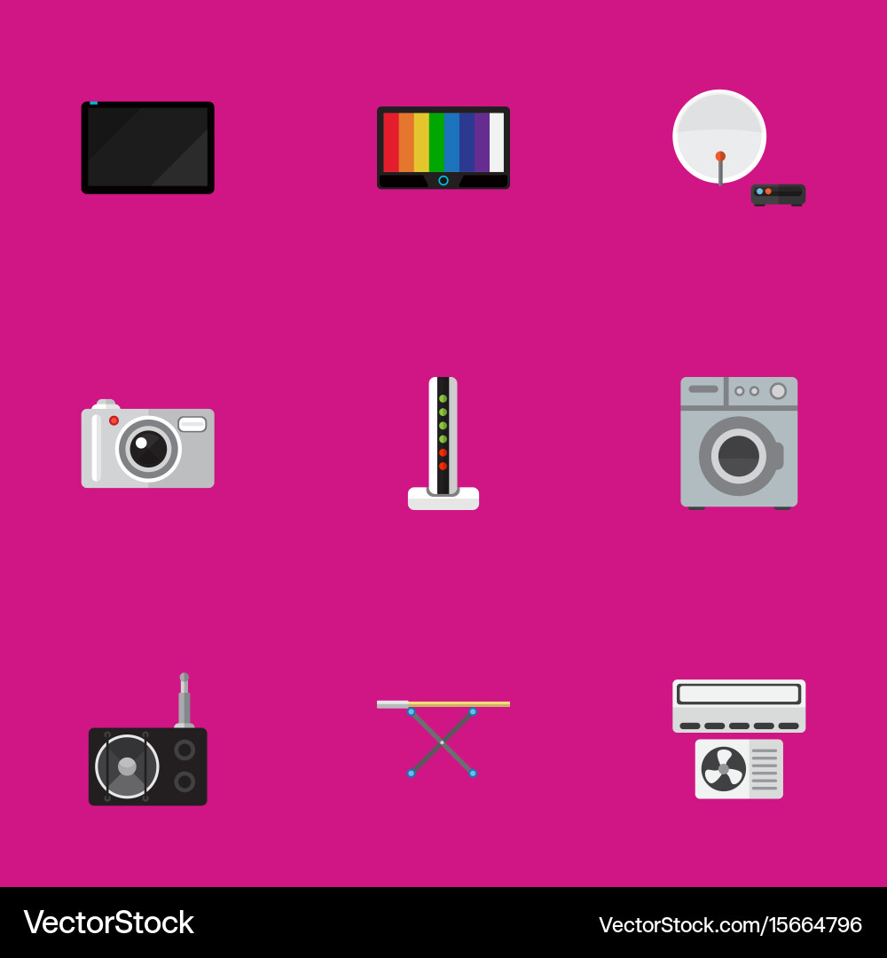 Set of 9 editable tech icons includes symbols Vector Image