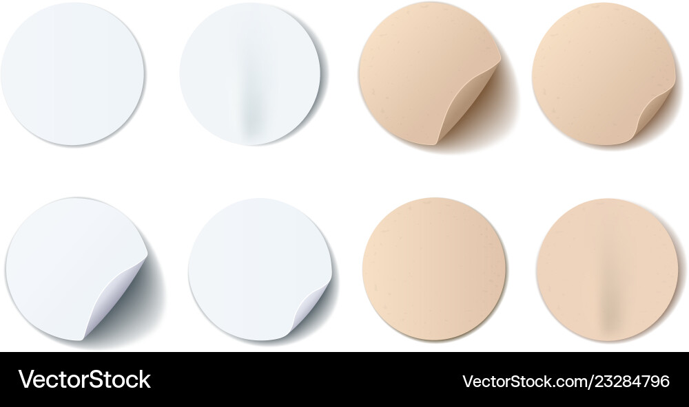 Set of white and brown round Royalty Free Vector Image
