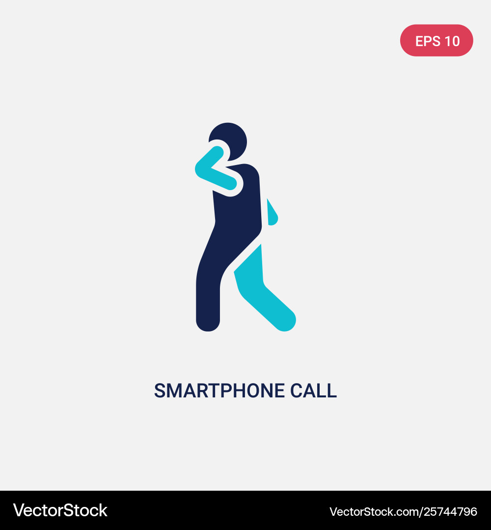 Two color smartphone call icon from humans Vector Image