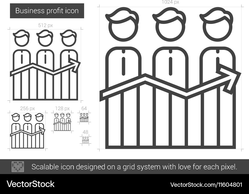 Business profit line icon Royalty Free Vector Image