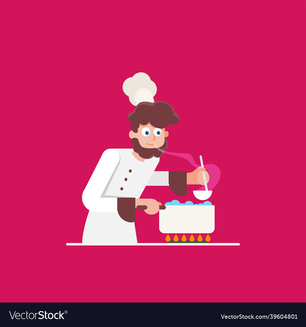 Chef flat design Royalty Free Vector Image - VectorStock