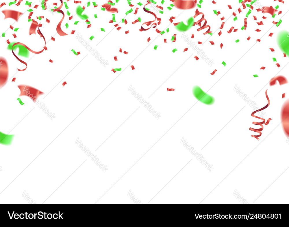 Colored paper green and red in flight isolated Vector Image