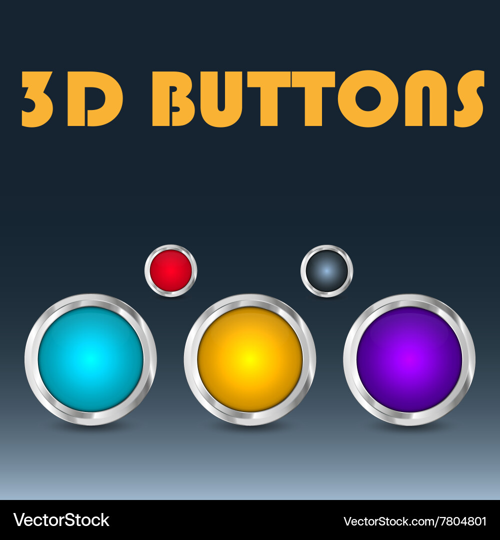 Colorful set of buttons Royalty Free Vector Image