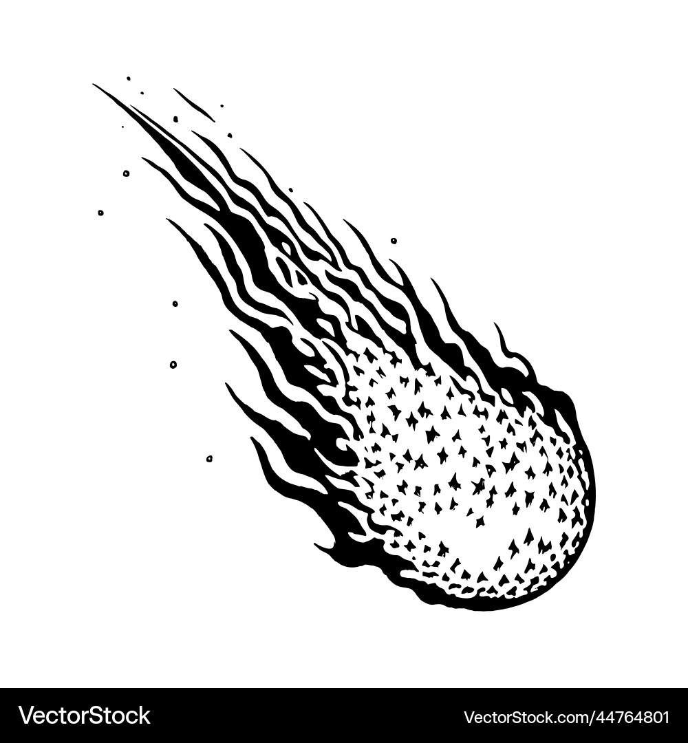 Comet hand drawn Royalty Free Vector Image - VectorStock