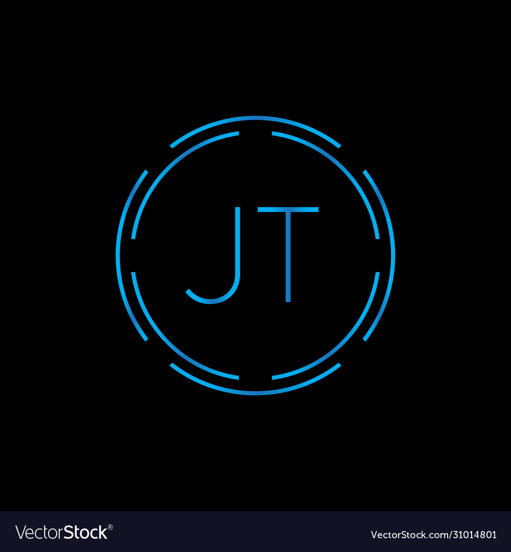Creative letter jt logo design template digital Vector Image