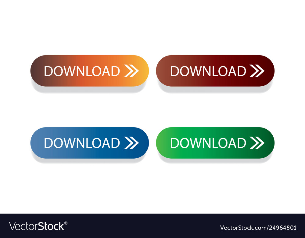 Download button set flat design Royalty Free Vector Image