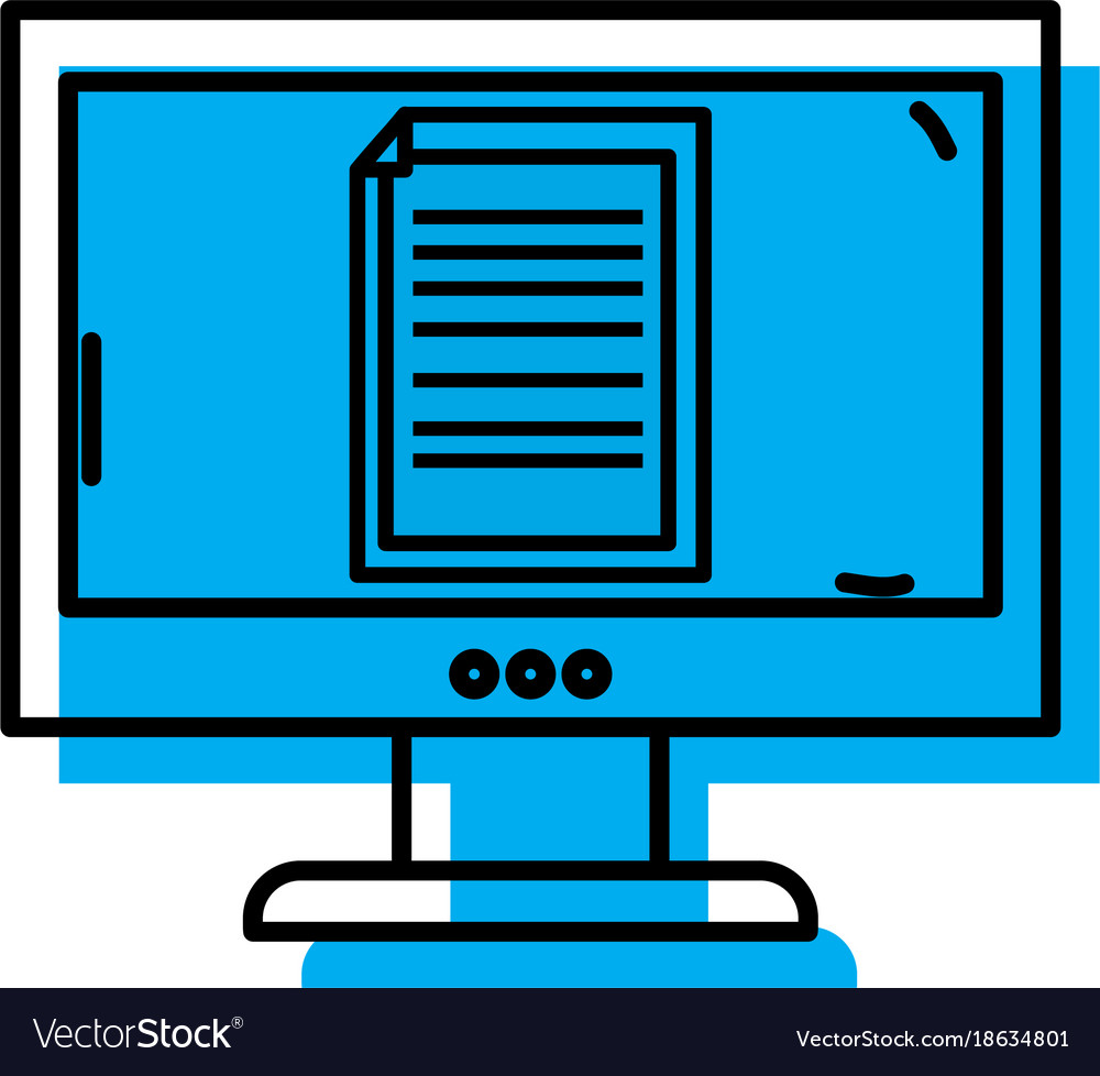 Electronic document information inside computer Vector Image